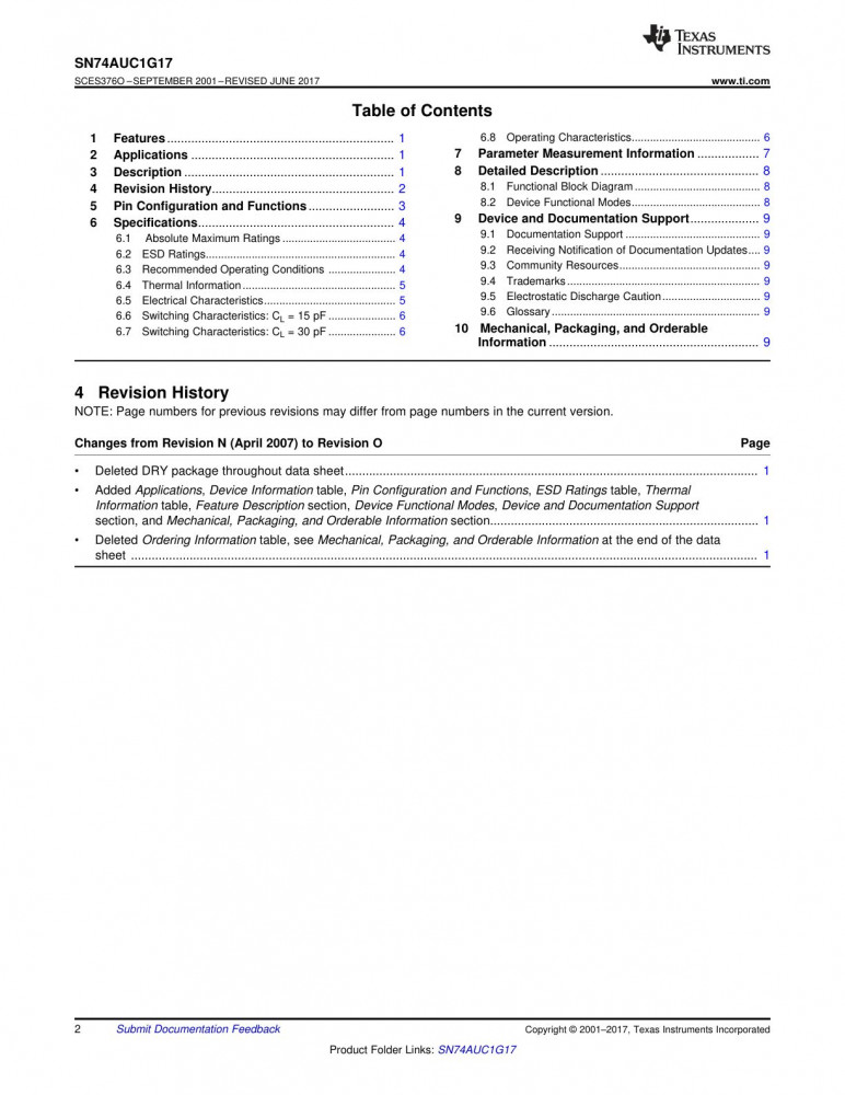 SN74AUC1G17 datasheet page 2