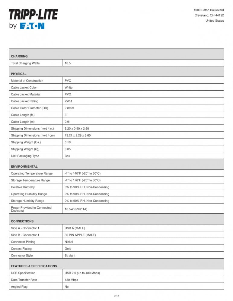 M110-003-WH technical document page 2