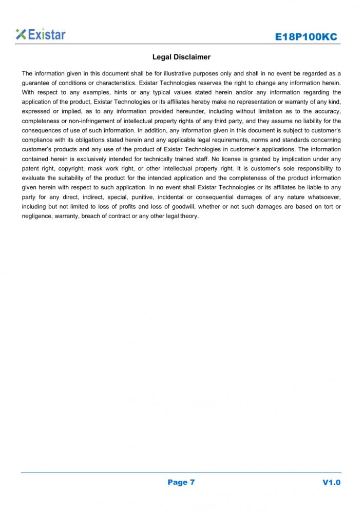 E18P100KC datasheet page 7