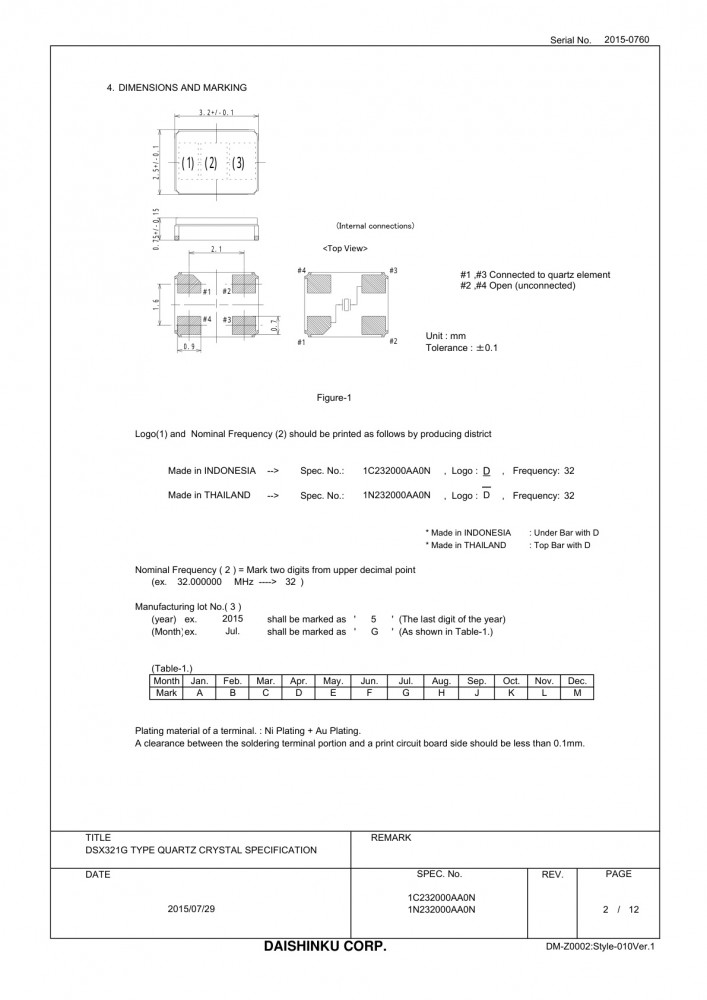 KDS DSX321G specification page 3