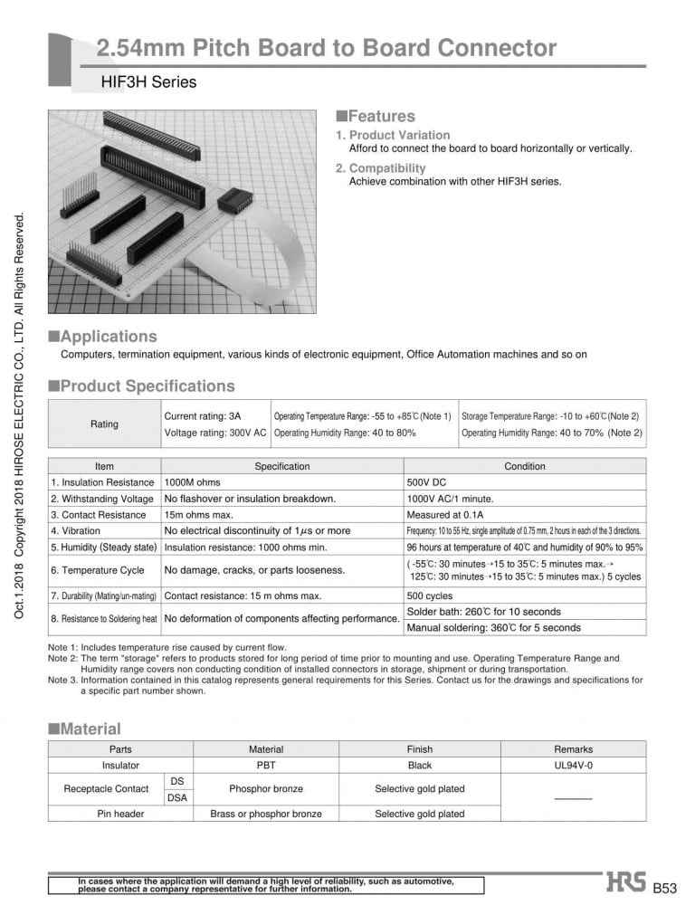 HIF3H series technical document page 1