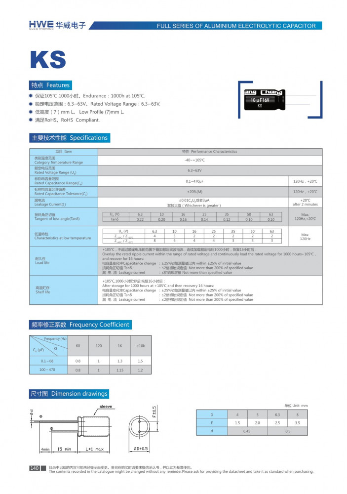 HWE KS series datasheet page 1
