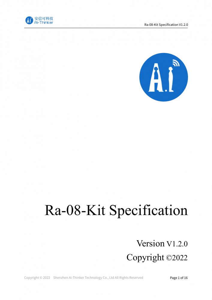 Ra-08-Kit specification page 1