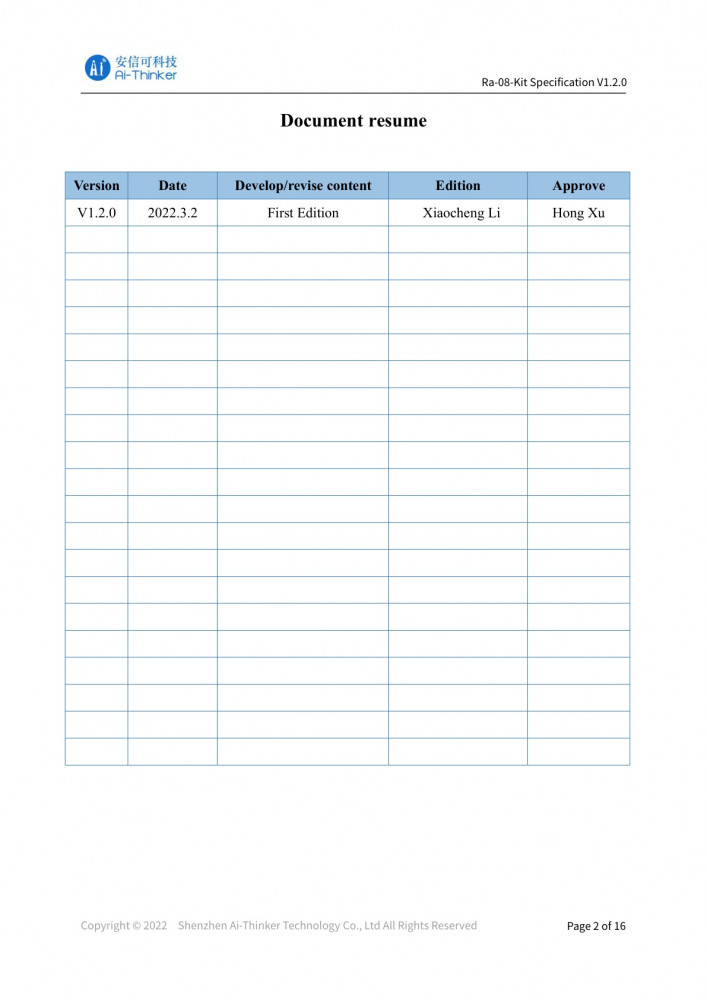 Ra-08-Kit specification page 2