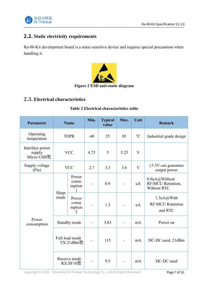 Ra-08-Kit specification page 7