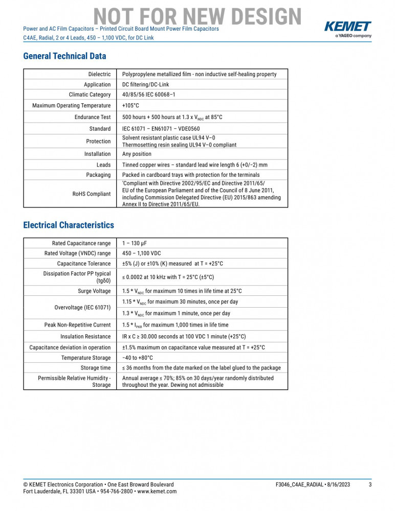 KEMET C4AE datasheet page 3