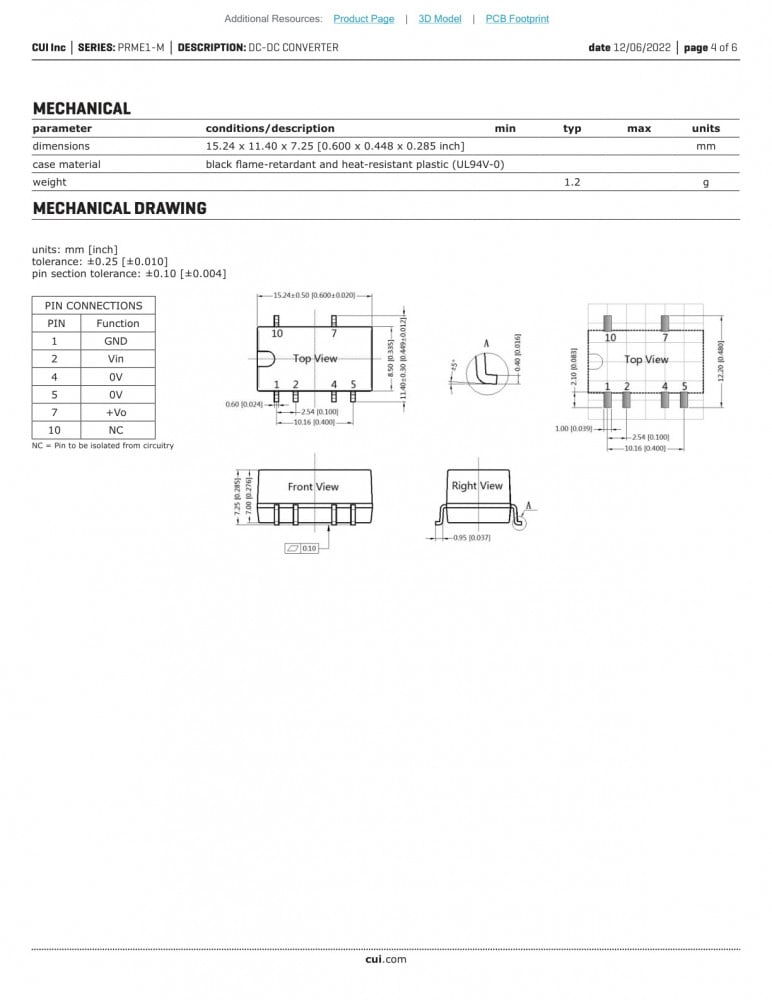 CUI PRME1-M datasheet page 4