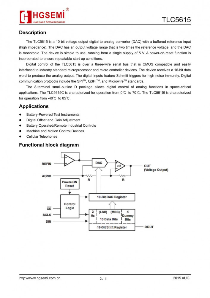 TLC5615CN datasheet page 2