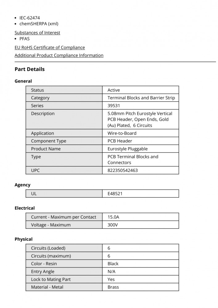 Technical document preview 2 for MOLEX 395310506
