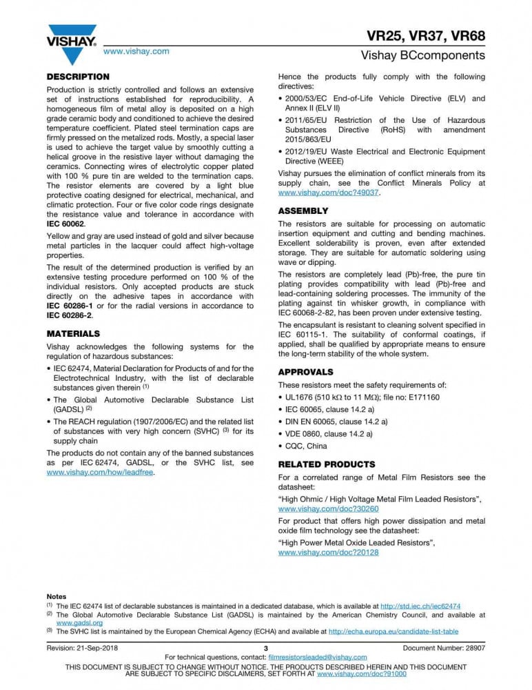 Vishay VR37 datasheet page 3