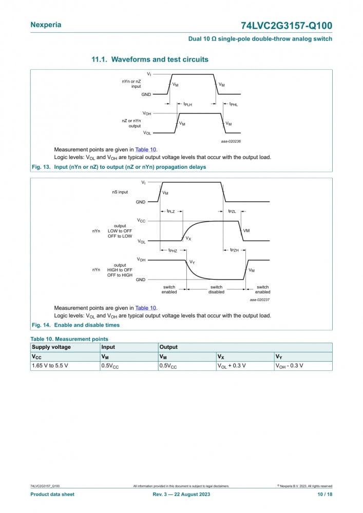 74LVC2G3157DP-Q10J datasheet page 10