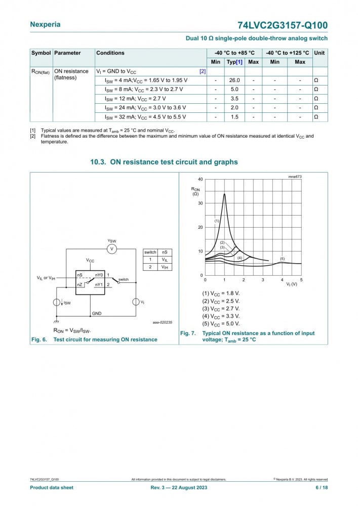 74LVC2G3157DP-Q10J datasheet page 6