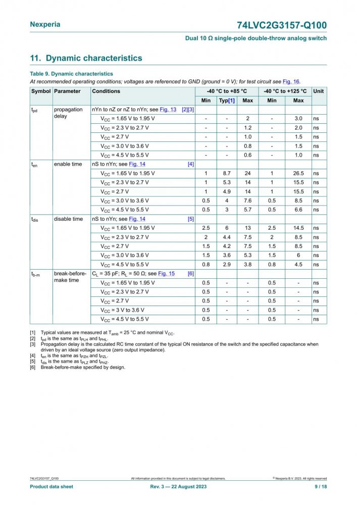 74LVC2G3157DP-Q10J datasheet page 9
