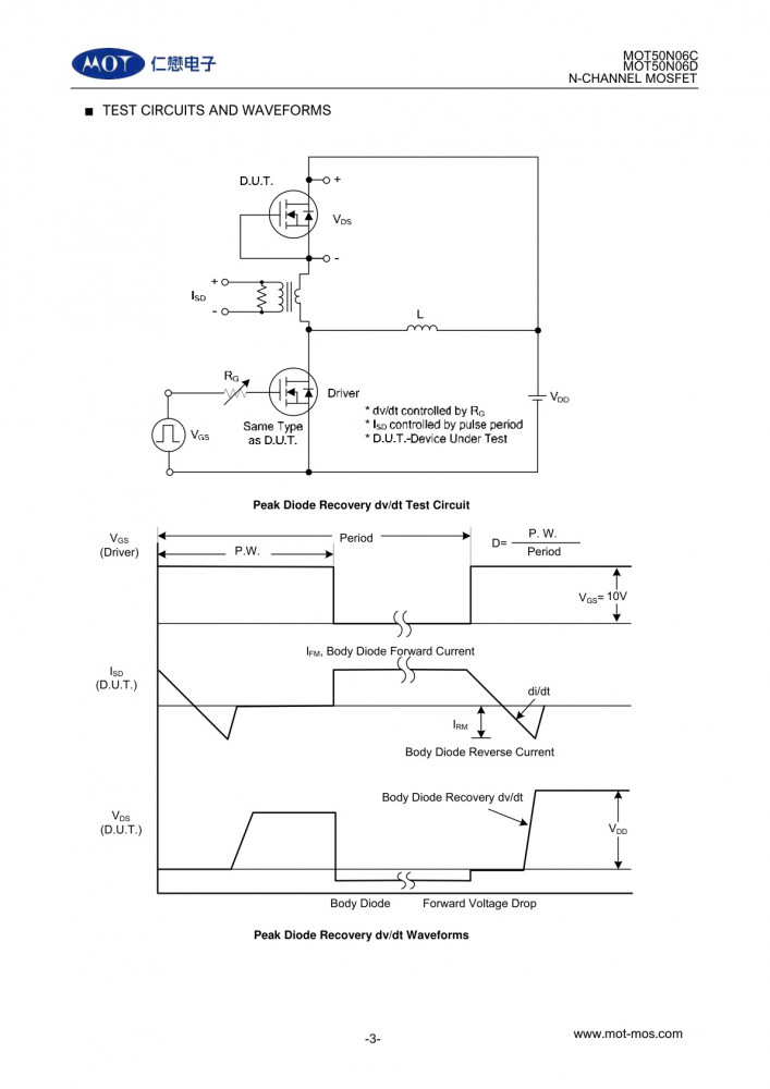MOT50N06D datasheet page 3