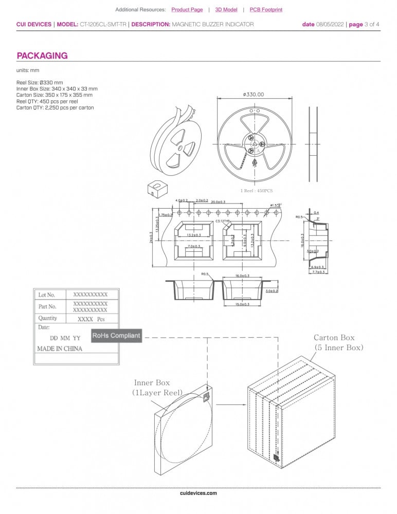 CT-1205CL-SMT-TR technical document page 3