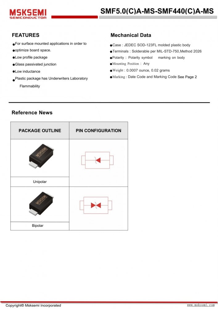 SMF5.0CA-MS datasheet page 2