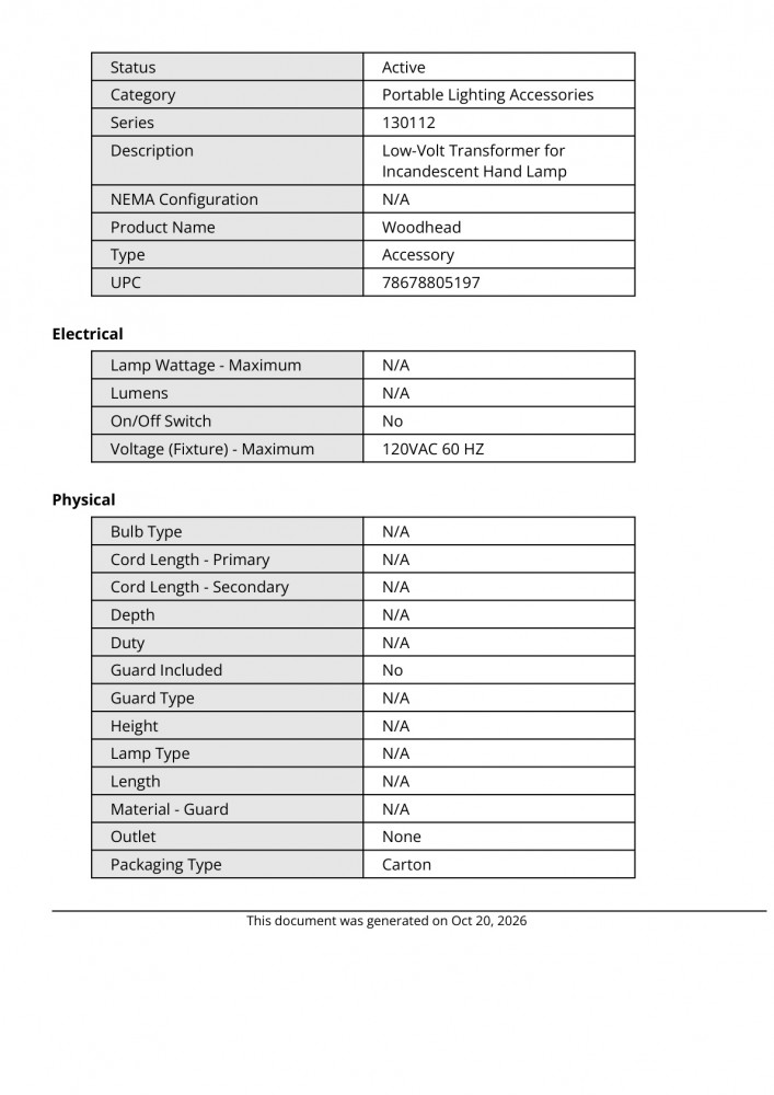 Product document page 2 for MOLEX 1301120135