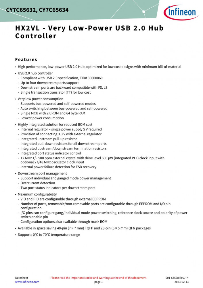 CY4607M technical document page 1