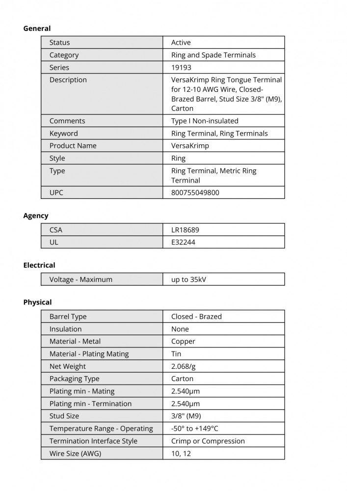 Product document image 2 for MOLEX 191930137