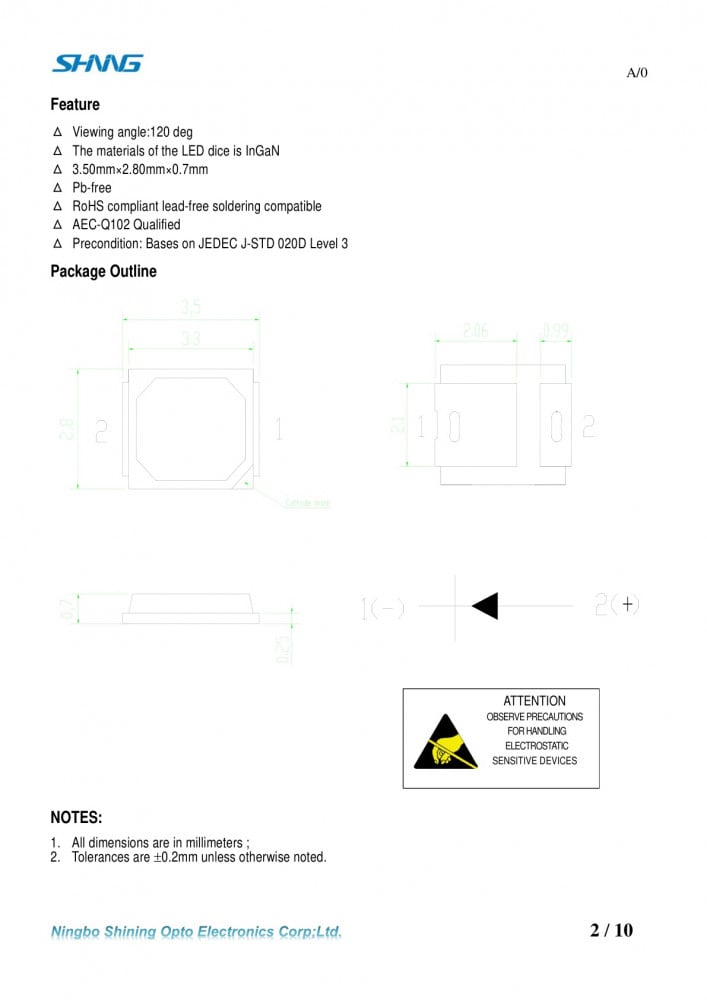 SN-NE2835PAEBY-N datasheet page 2