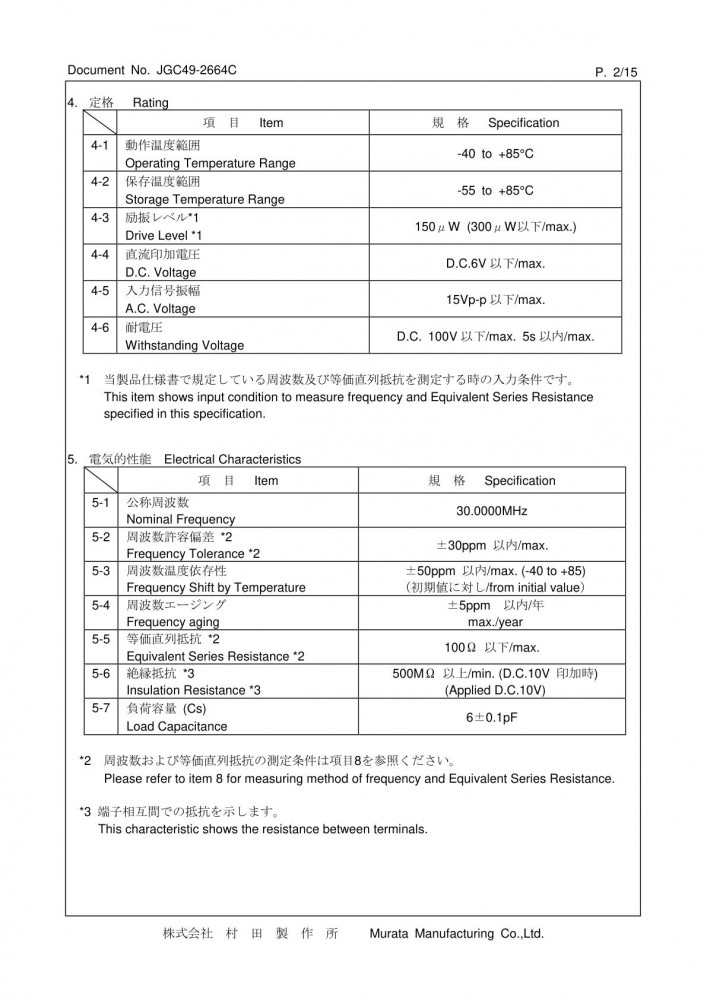 XRCGB30M000F3G00R0 specification page 2