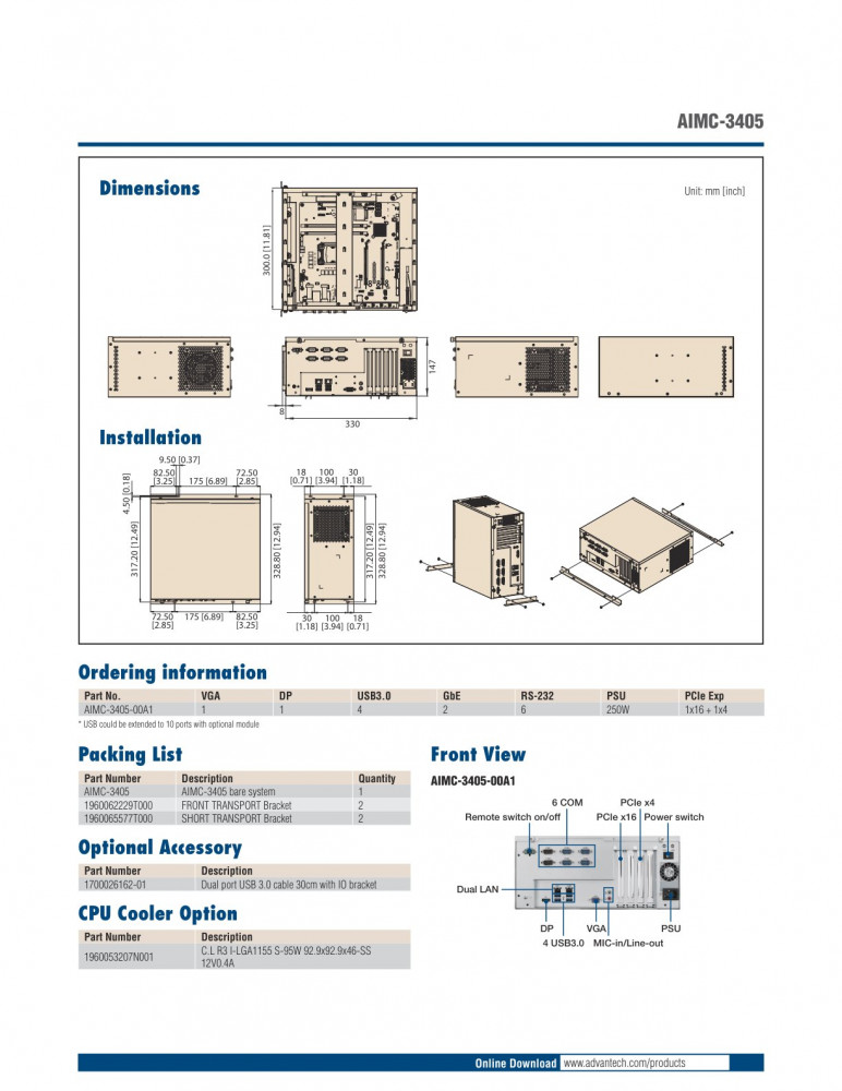 AIMC-3405 technical document, page 2