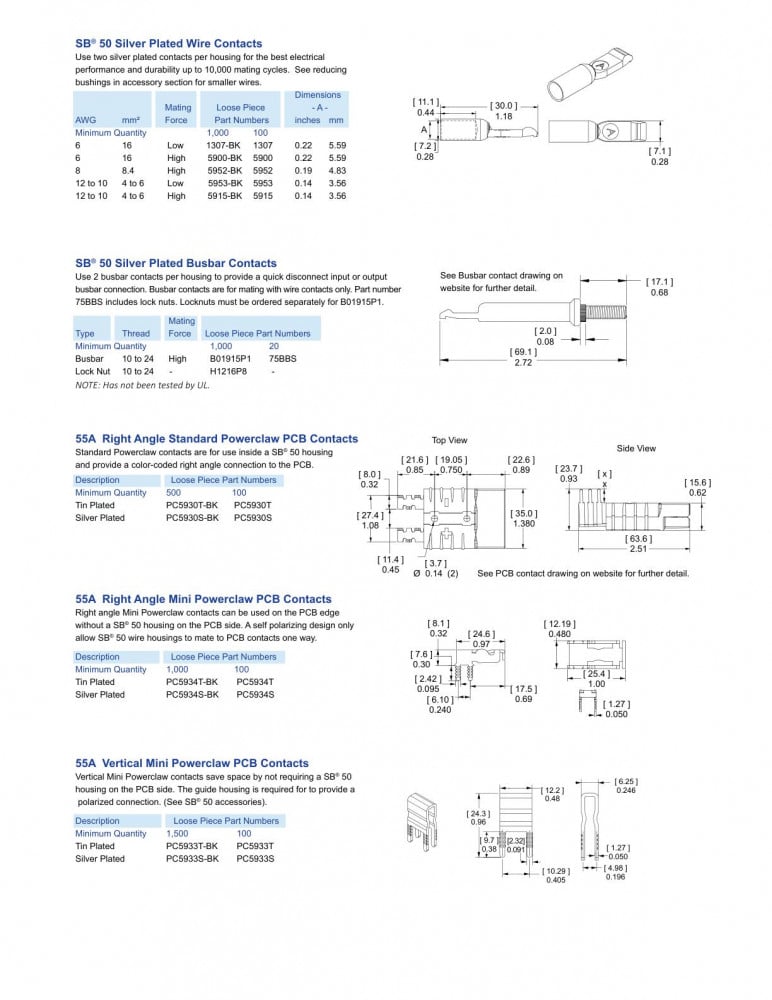 Anderson Power SB 50 datasheet page 2