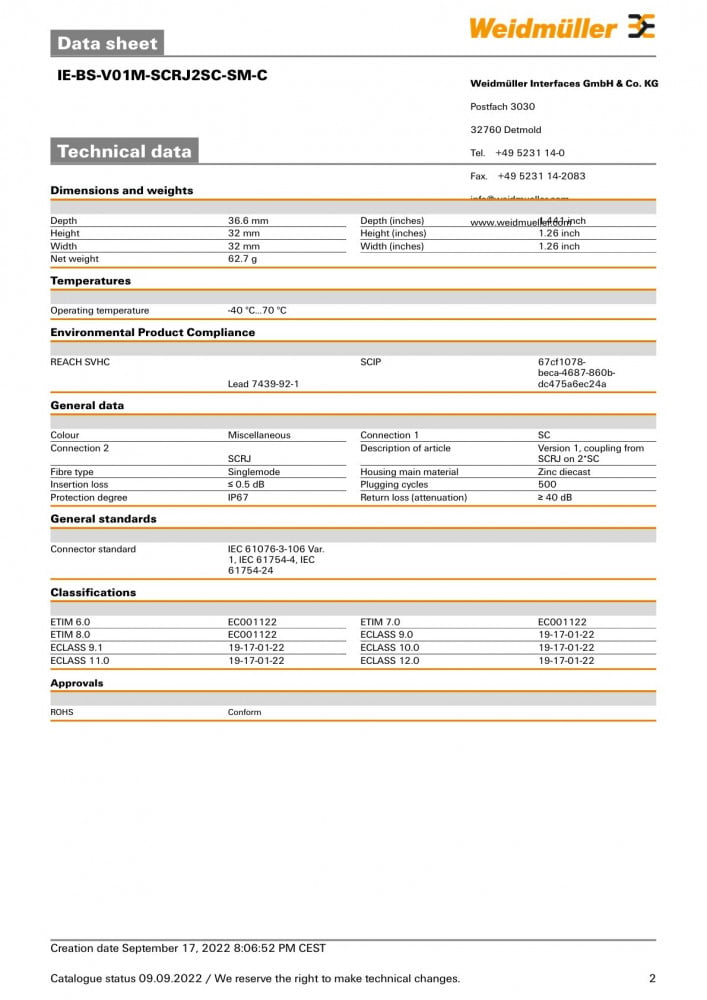 Weidmuller 1963440000 product documentation page 2