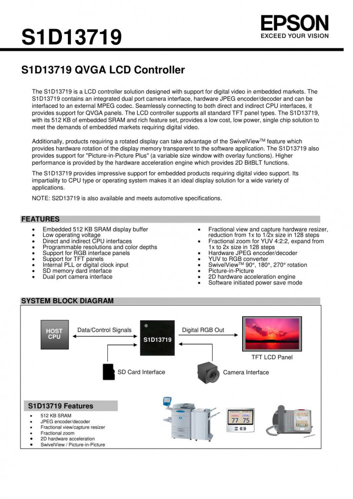 EPSON S2D13719 technical document page 1