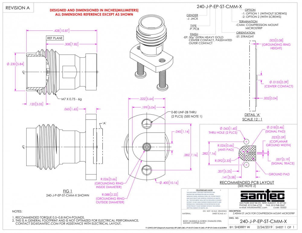 Samtec 240-J-P-EP-ST-CMM-1 technical document