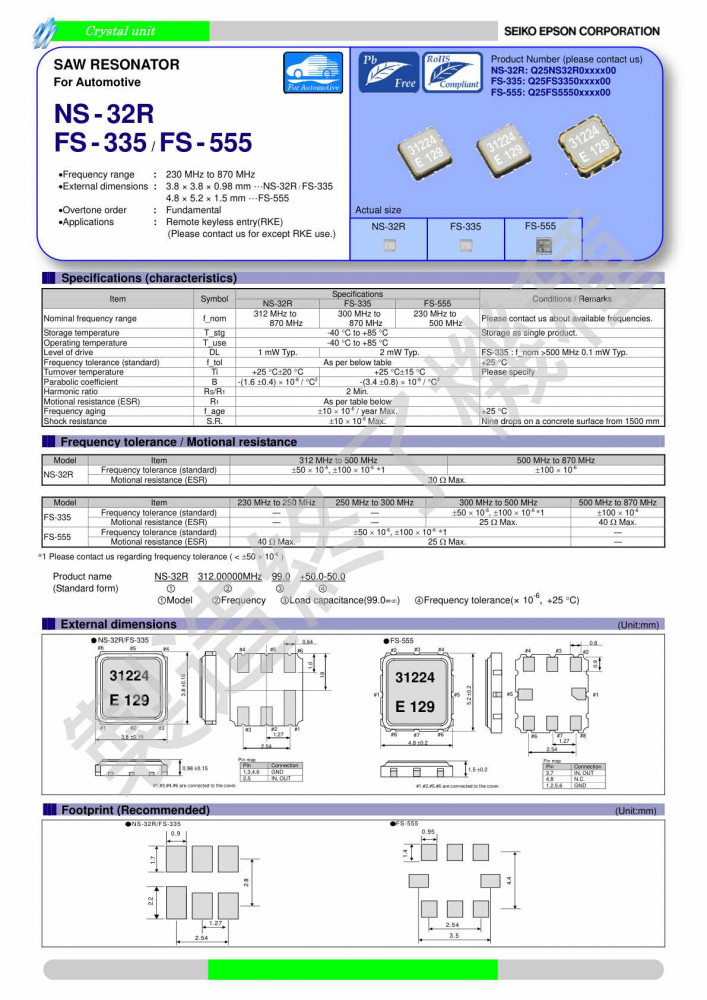EPSON FS-555 technical document page 1