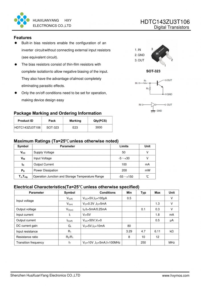 HDTC143ZU3T106 technical document page 1