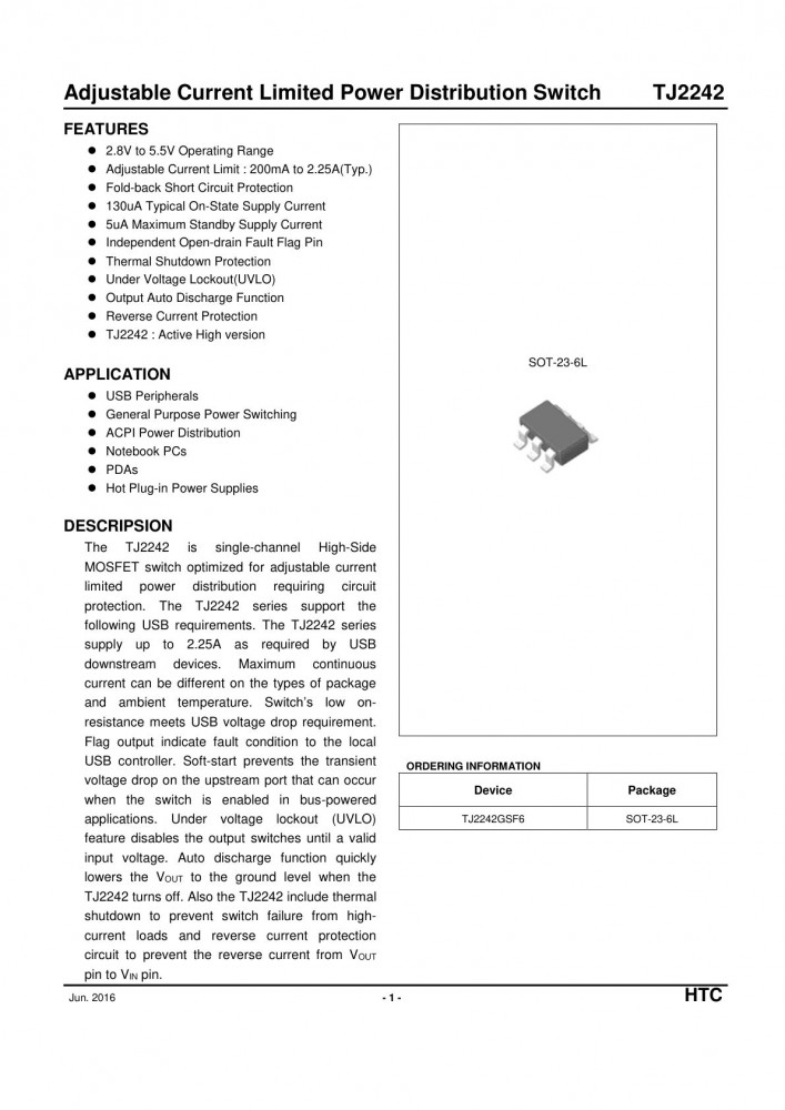 TJ2242 datasheet page 1