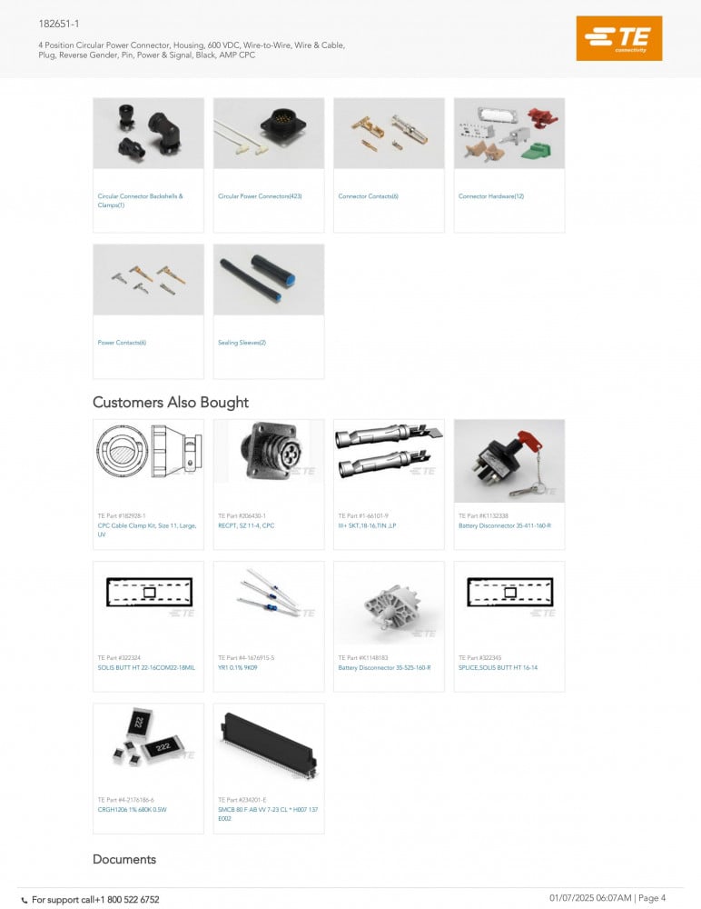 TE Connectivity 182651-1 technical document page 4