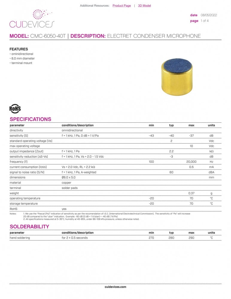 CMC-6050-40T datasheet page 1