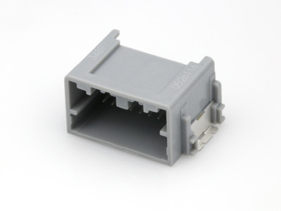 Mini50 Unsealed Header, UL 94 HB, Right-Angle, SMT, Dual Row, 12 Circuits, Tin (Sn) Plating, Polarization Option B, Gray, Tube