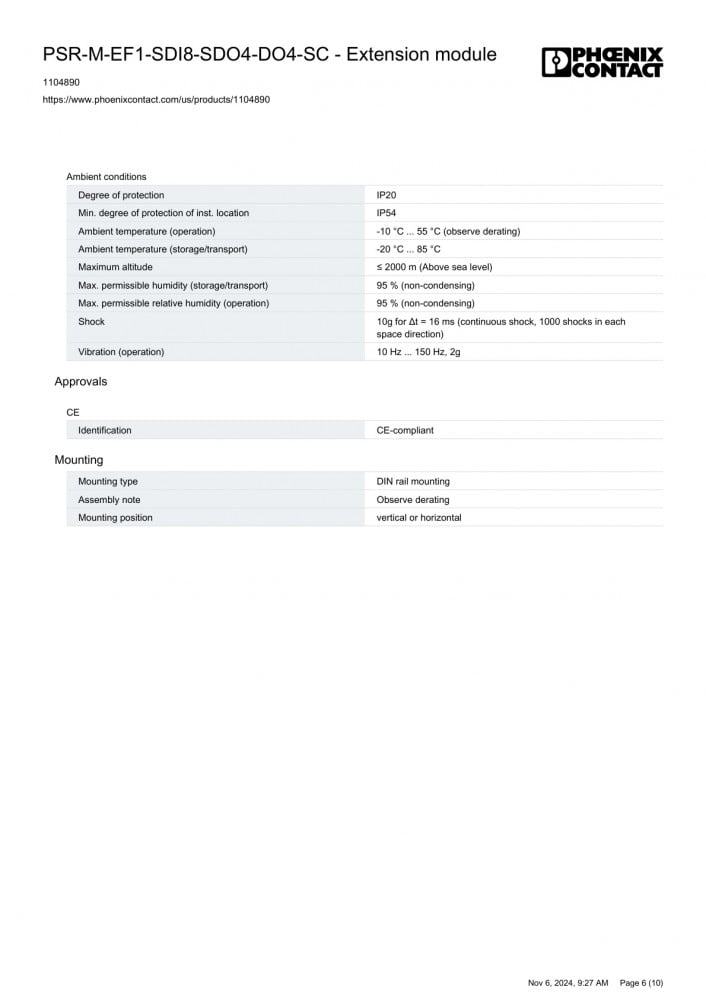 Phoenix Contact 1104890 document page 6