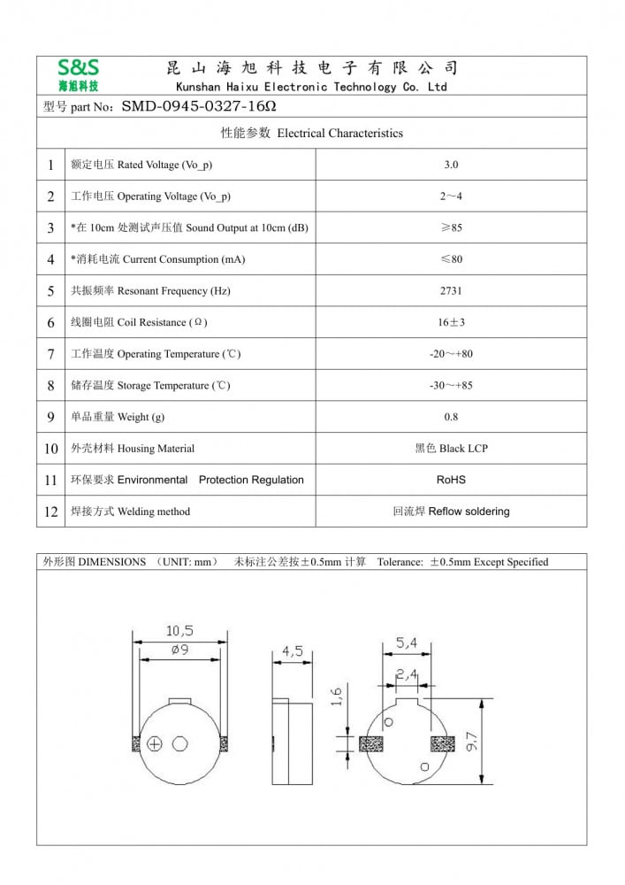 SMD-0945-0327-16Ω specification page 2