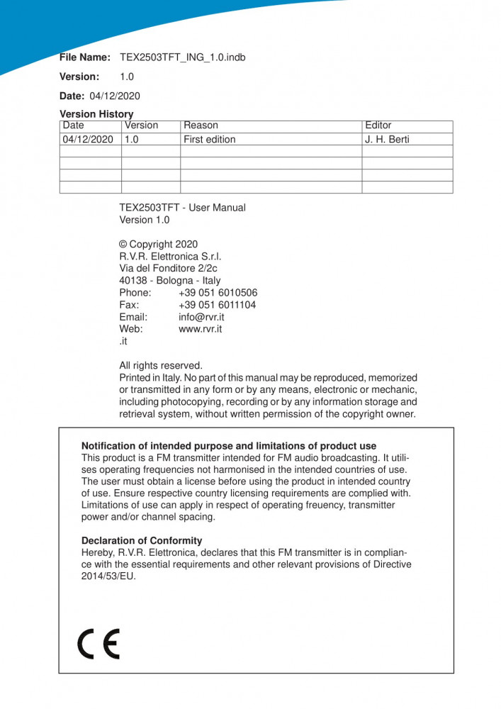 TEX2503TFT manual page 2