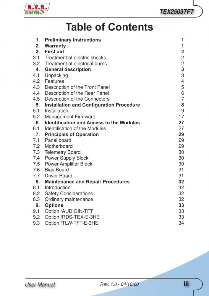 TEX2503TFT manual page 5