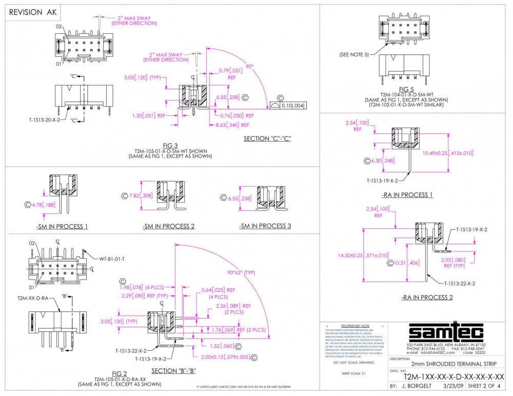 Samtec T2M drawing sheet 2