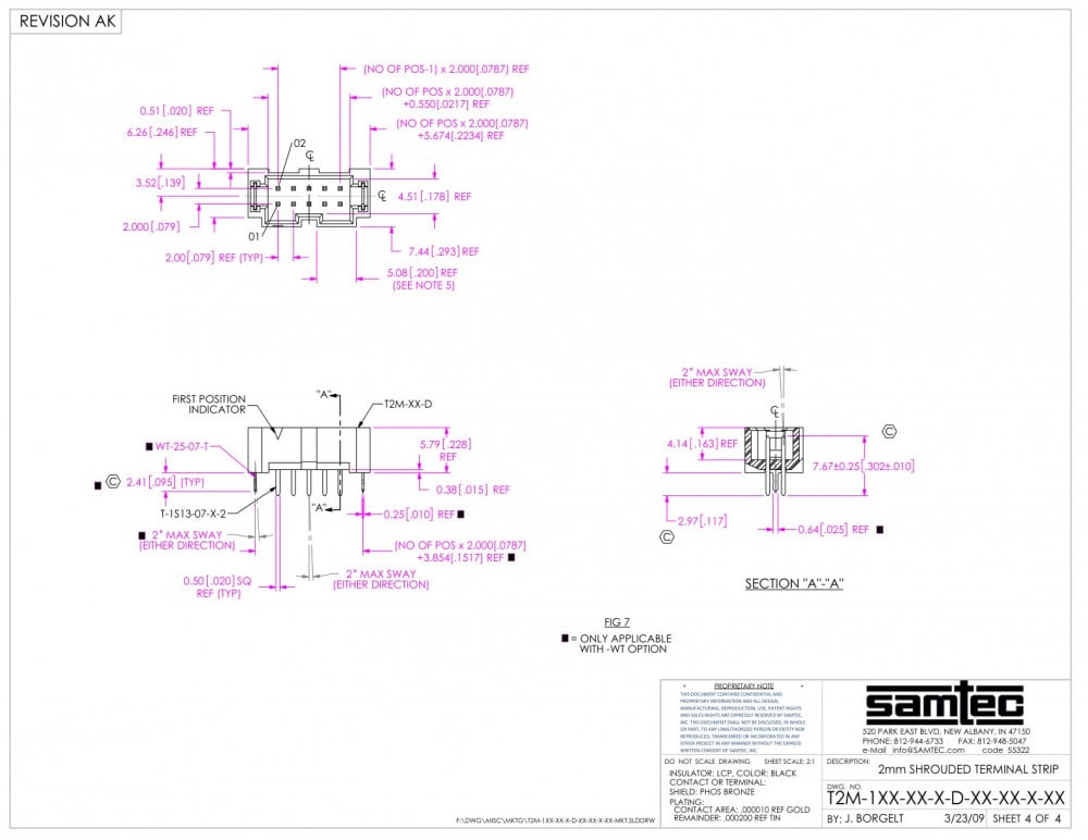 Samtec T2M drawing sheet 4