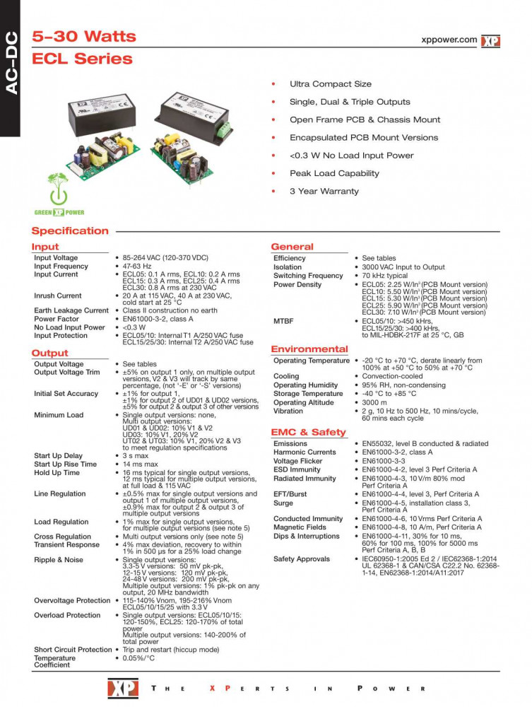 ECL series datasheet page 1