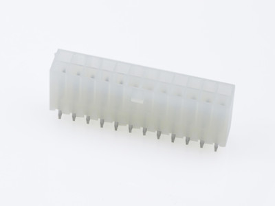 Mini-Fit Plus PCB Receptacle, 4.20mm Pitch, Dual Row, Vertical, Blind Mating, 24 Circuits, with Snap-in Plastic Peg PCB Lock, PA Polyamide Nylon 6/6, UL 94V-0, Tin (Sn) Over Nickel (Ni) Plating