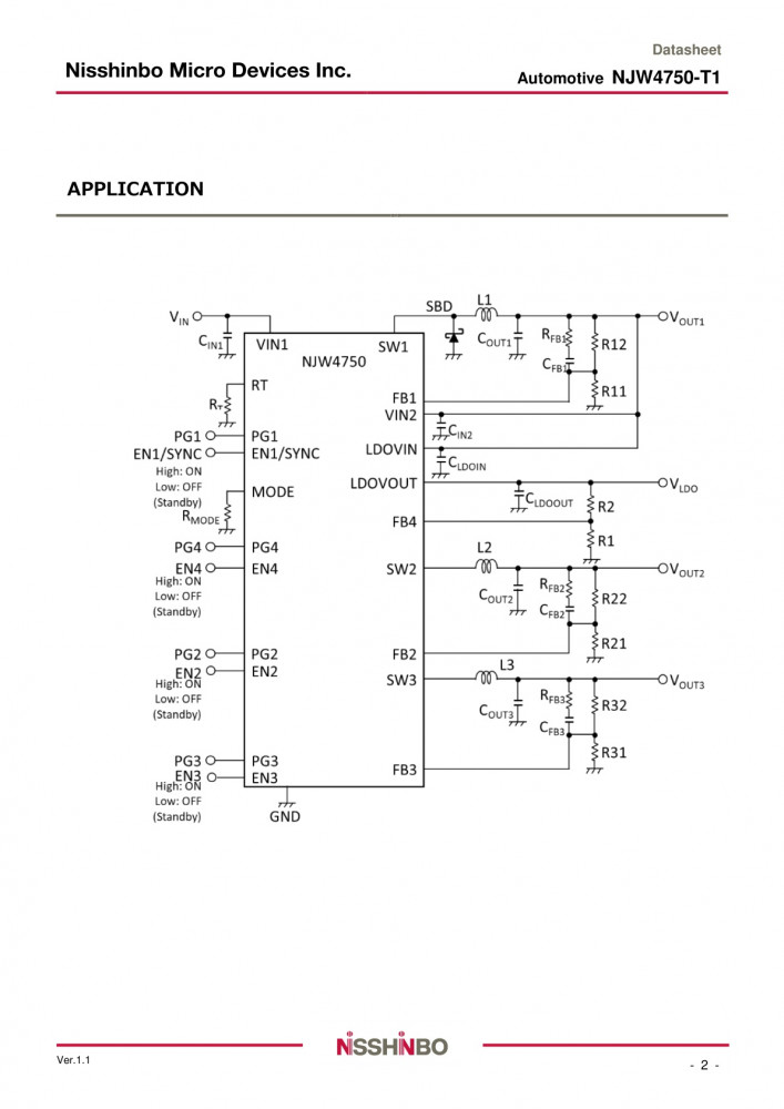 NJW4750 technical document, page 2