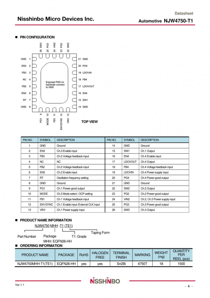 NJW4750 technical document, page 4