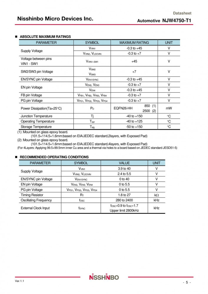 NJW4750 technical document, page 5