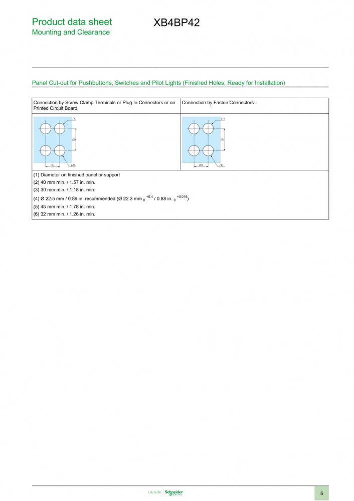 XB4BP42 technical document page 5