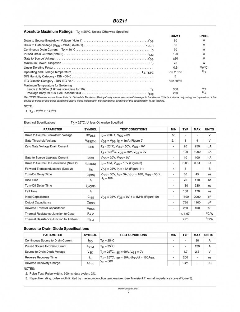 BUZ11 datasheet page 3