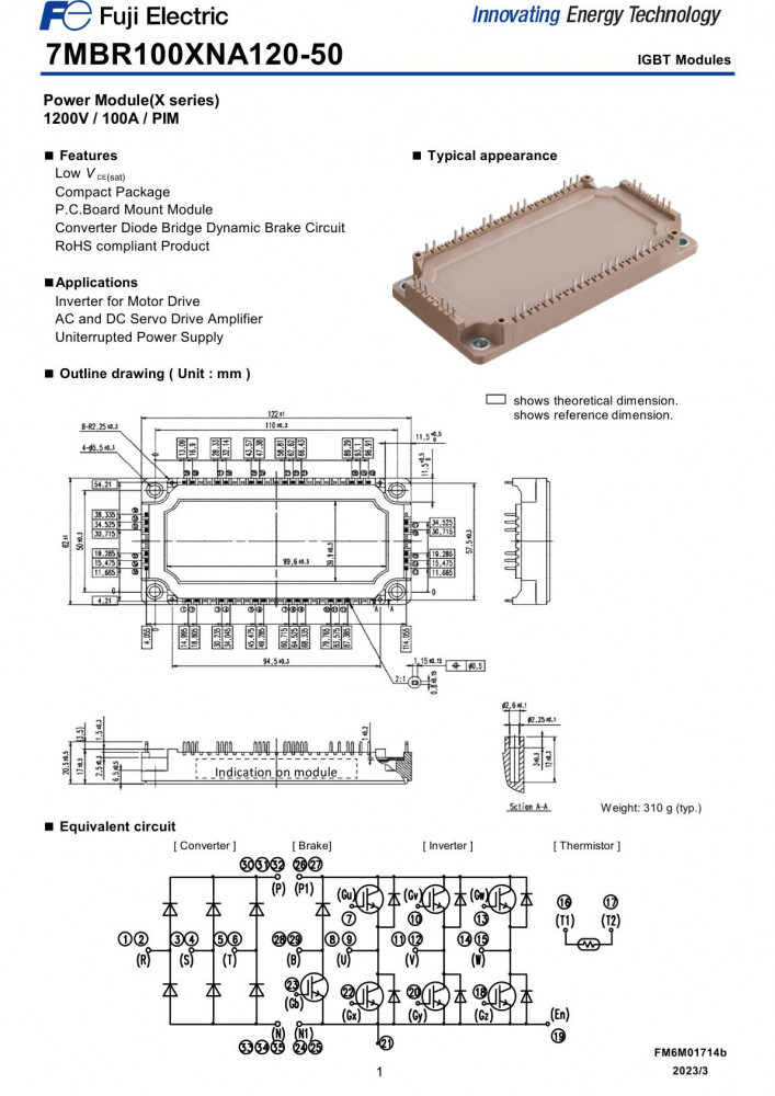 7MBR100XNA120-50 datasheet page 1